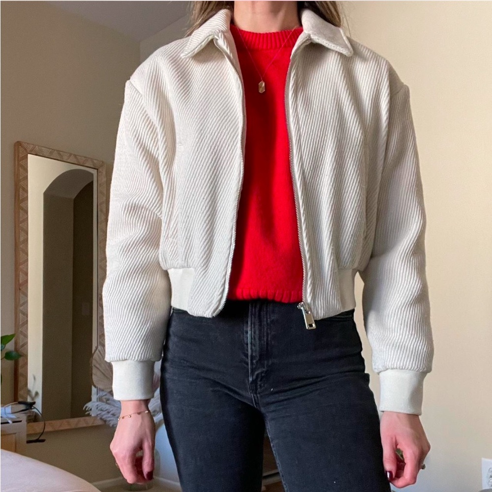 Mango Cream Bomber Jacket - Gem